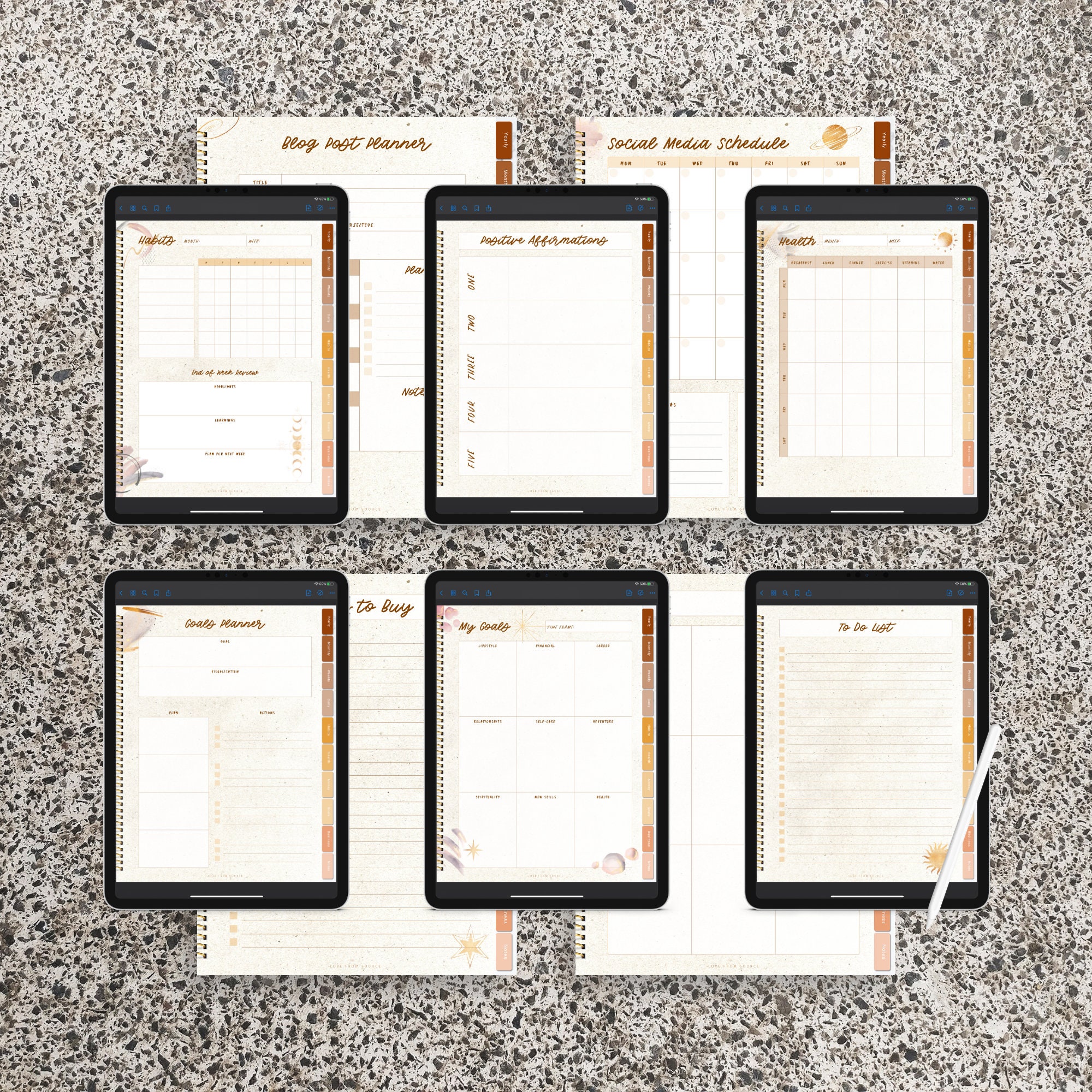 Planets Digital Planner Celestial Theme Witchy Planner - Etsy