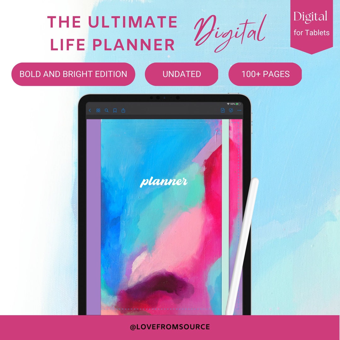 Pastel Digital Planner, Hyperlinked Digital Planner, Girly Planner ...