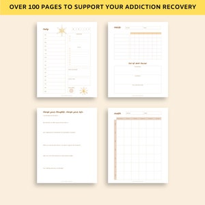 Printable Sobriety Journal, Addiction Recovery Worksheets, Daily ...