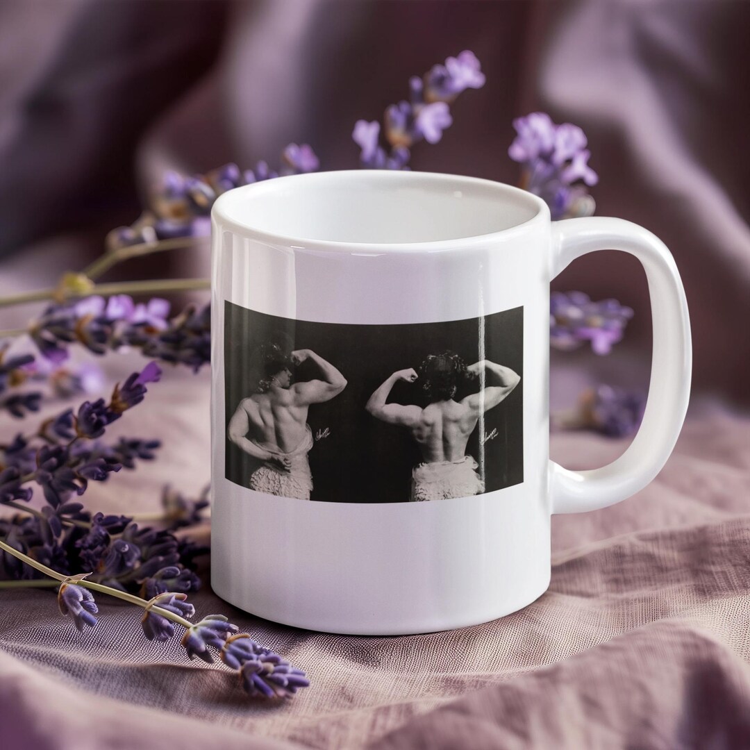 Victorian Strong Woman Flexing Muscles 11oz Ceramic Double Sided Mug ...
