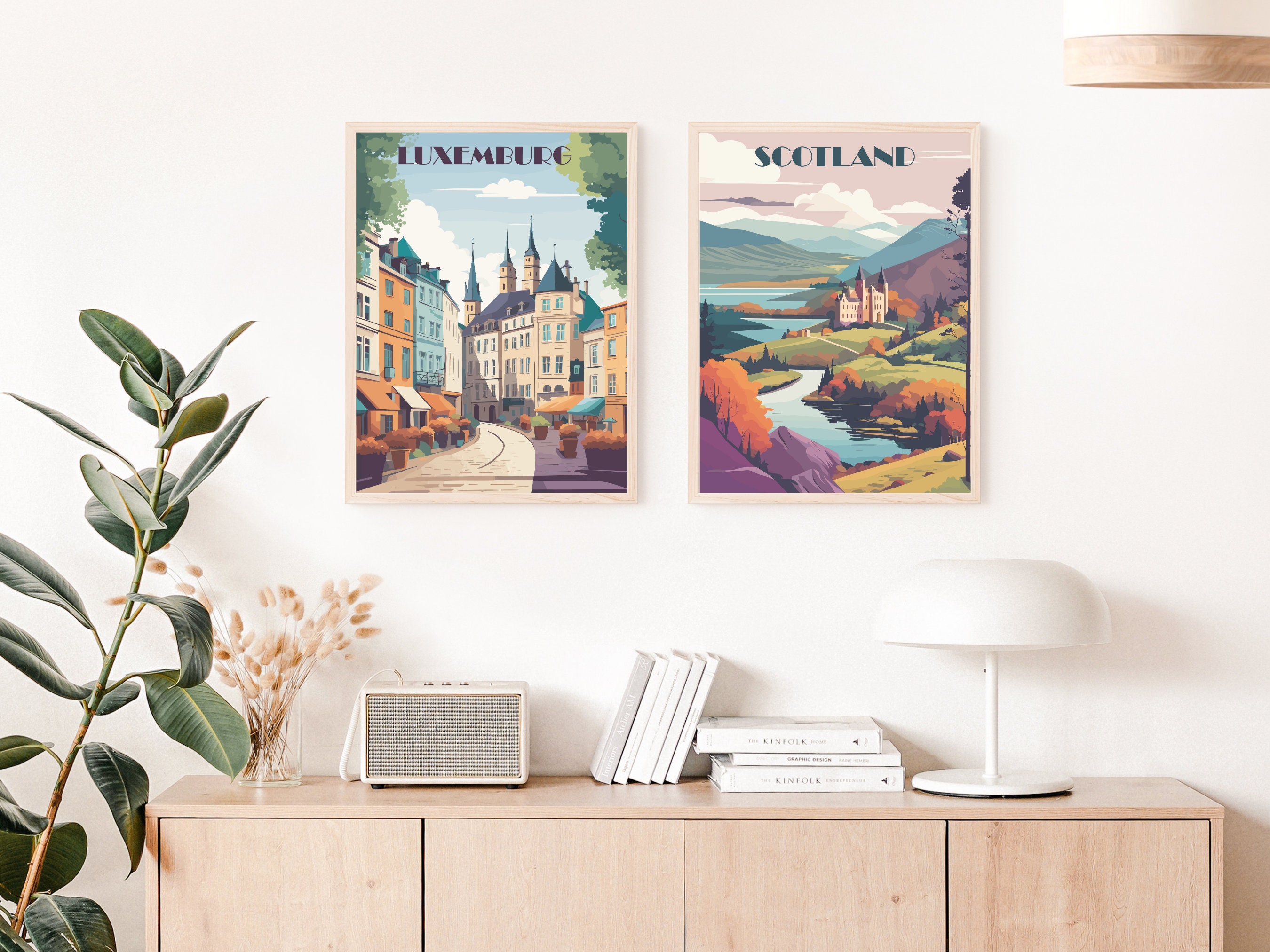 Vintage Luxembourg Europe Travel Poster Retro Wall Art Print for Home ...