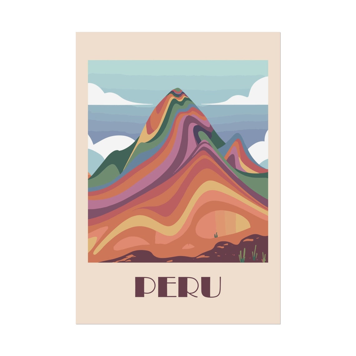 Vintage Peru South America Travel Poster Retro Wall Art Print for Home ...