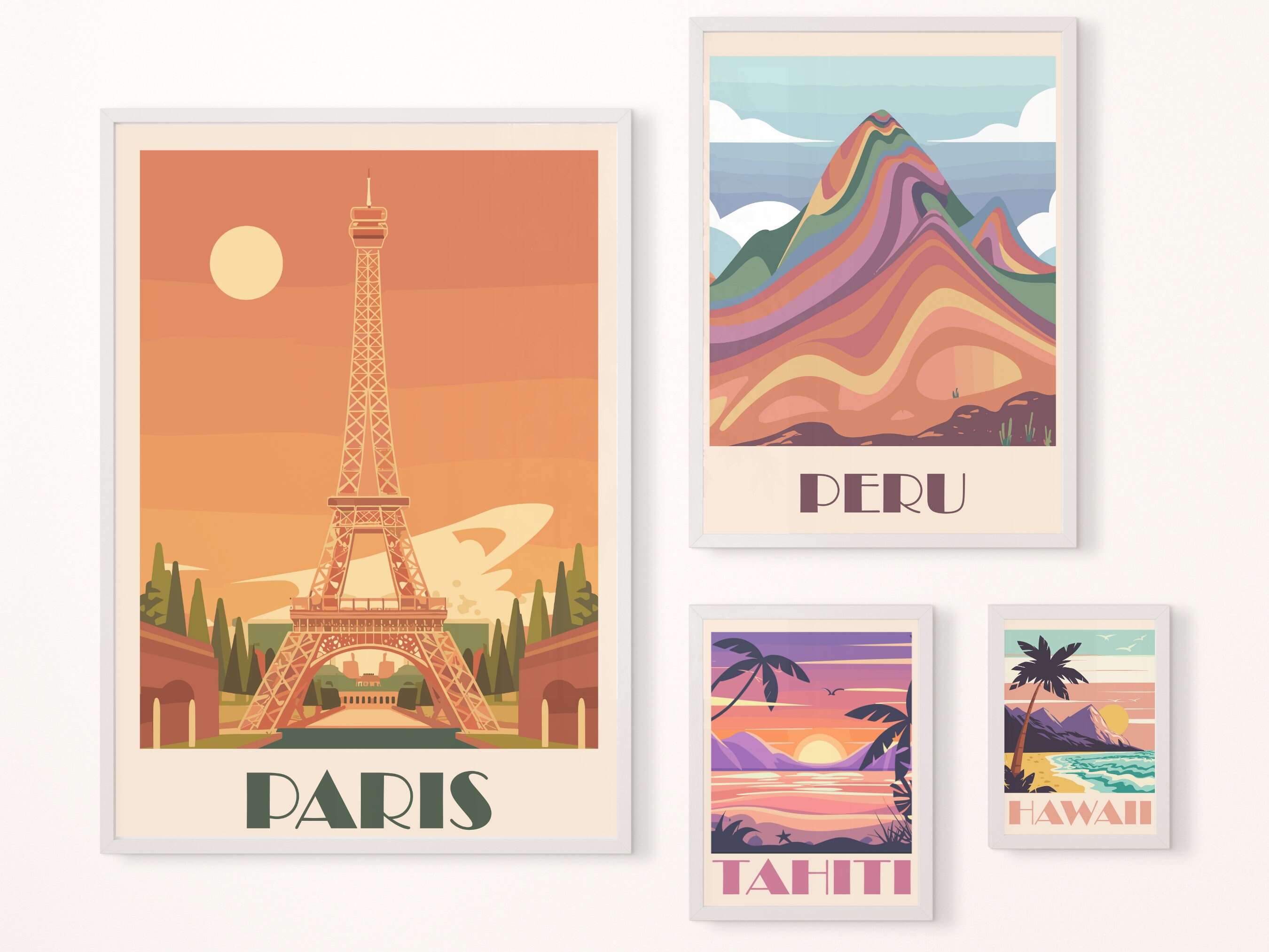 Vintage Paris France Europe Travel Poster Retro Wall Art Print for Home ...