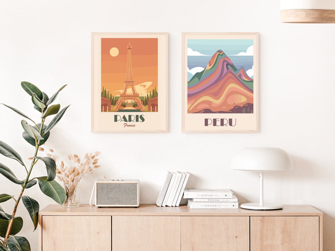 Vintage Paris France Europe Travel Poster Retro Wall Art Print for Home ...