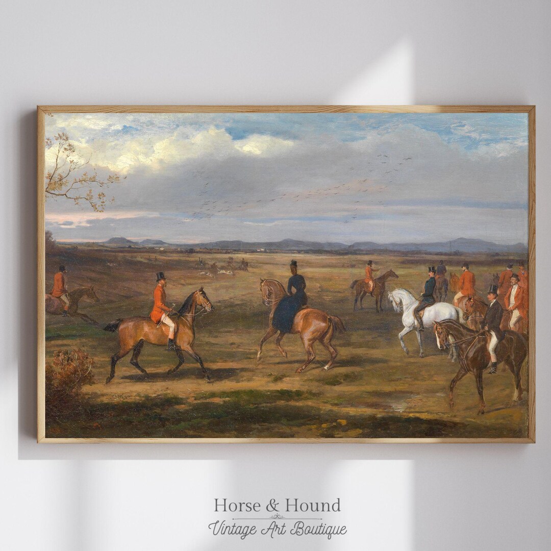 Vintage Equestrian Hunting Scene - Artwork Digital Download - Antique ...