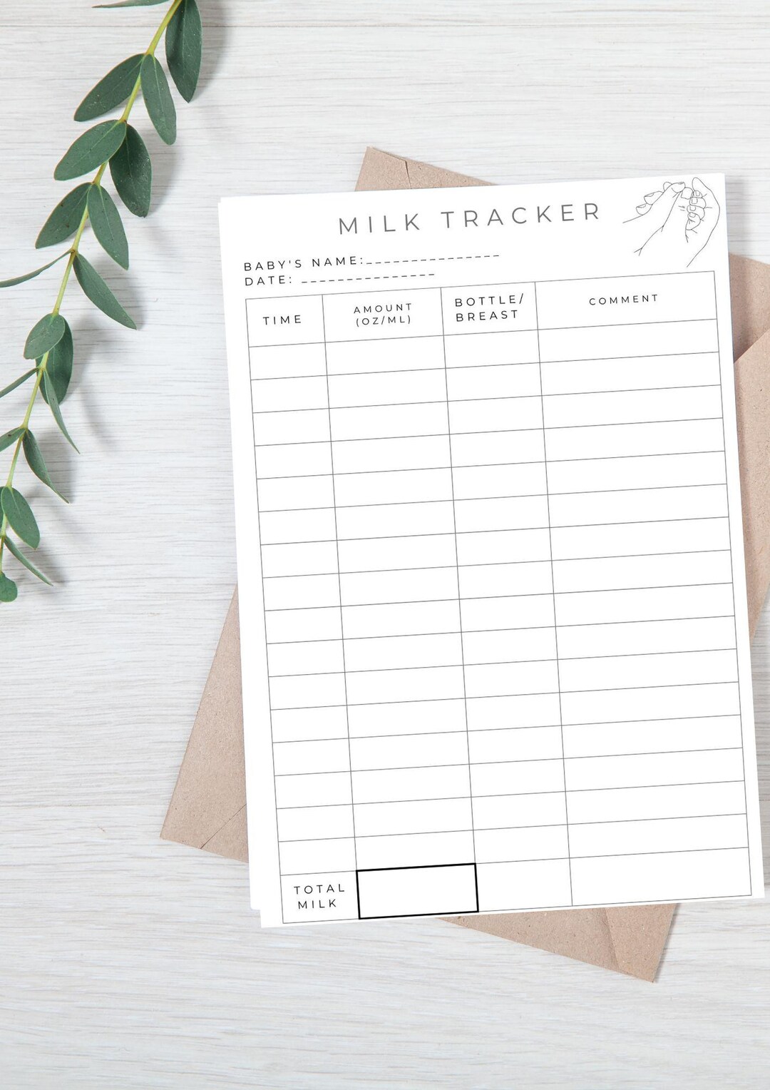 Baby Milk Tracker | Printable Breastfeeding & Bottle Feeding Log ...
