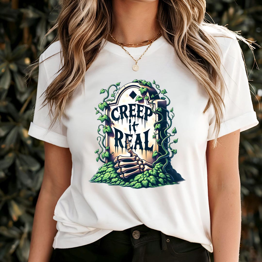 Creep It Real Skeleton Hand Thumbs up Gravestone T-shirt Spooky ...