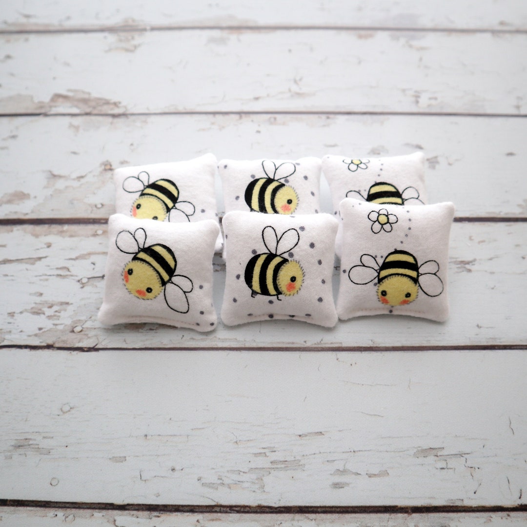 Miniature Bumble Bee Pillows, Dollhouse Pillows, Spring Pillows for ...
