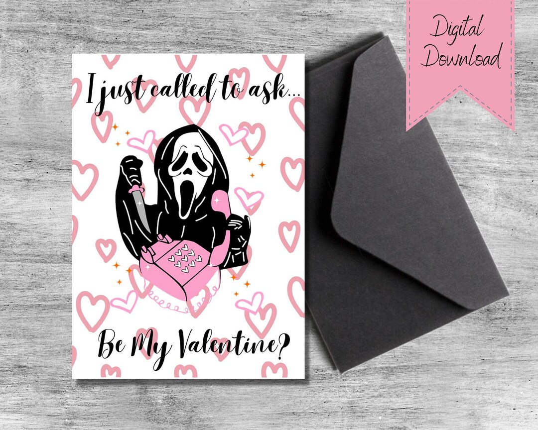 Ghostface Valentine's Day Card Greeting Card Digital - Etsy