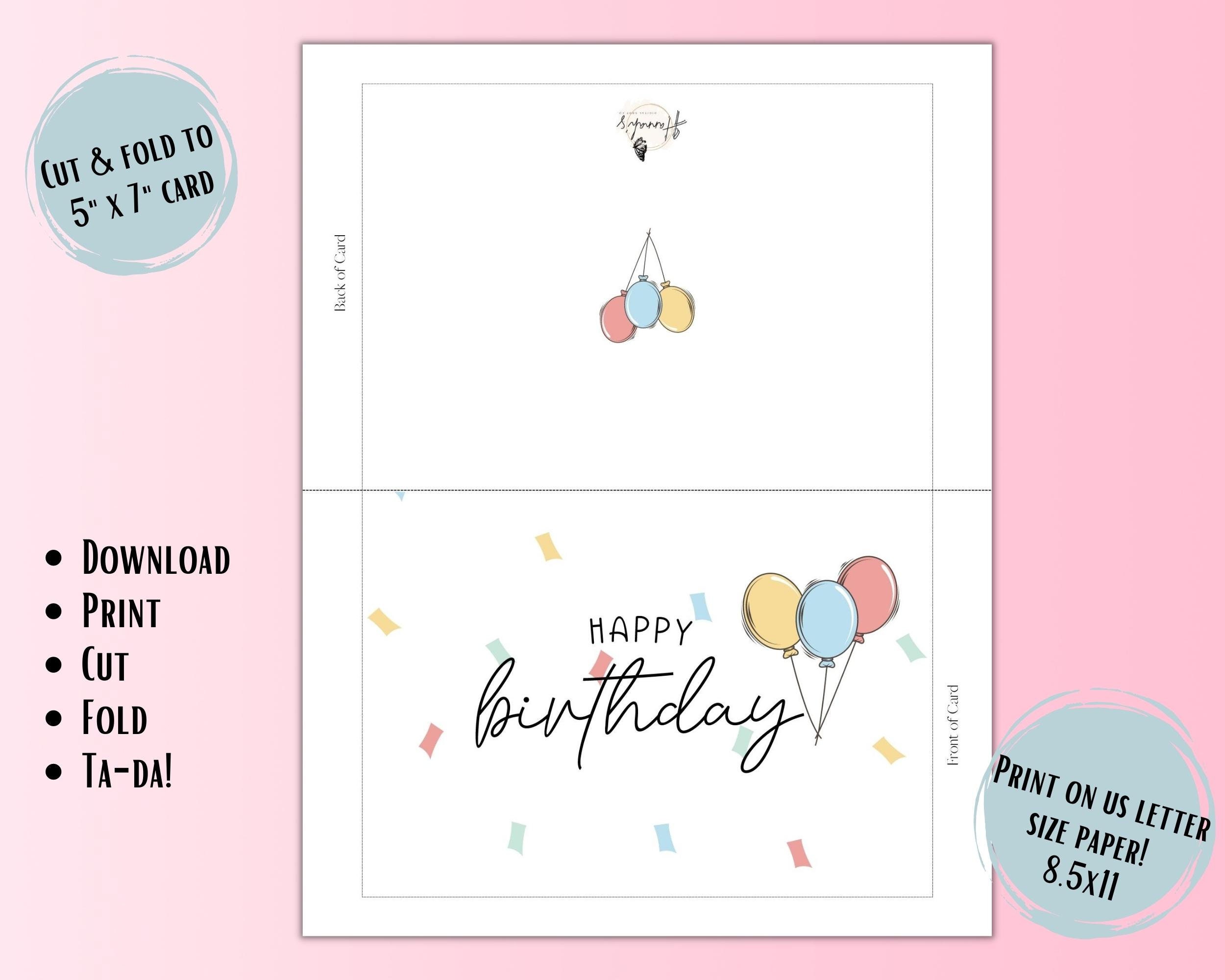 Happy Birthday Card, Minimal Design, Digital Download, Digital ...