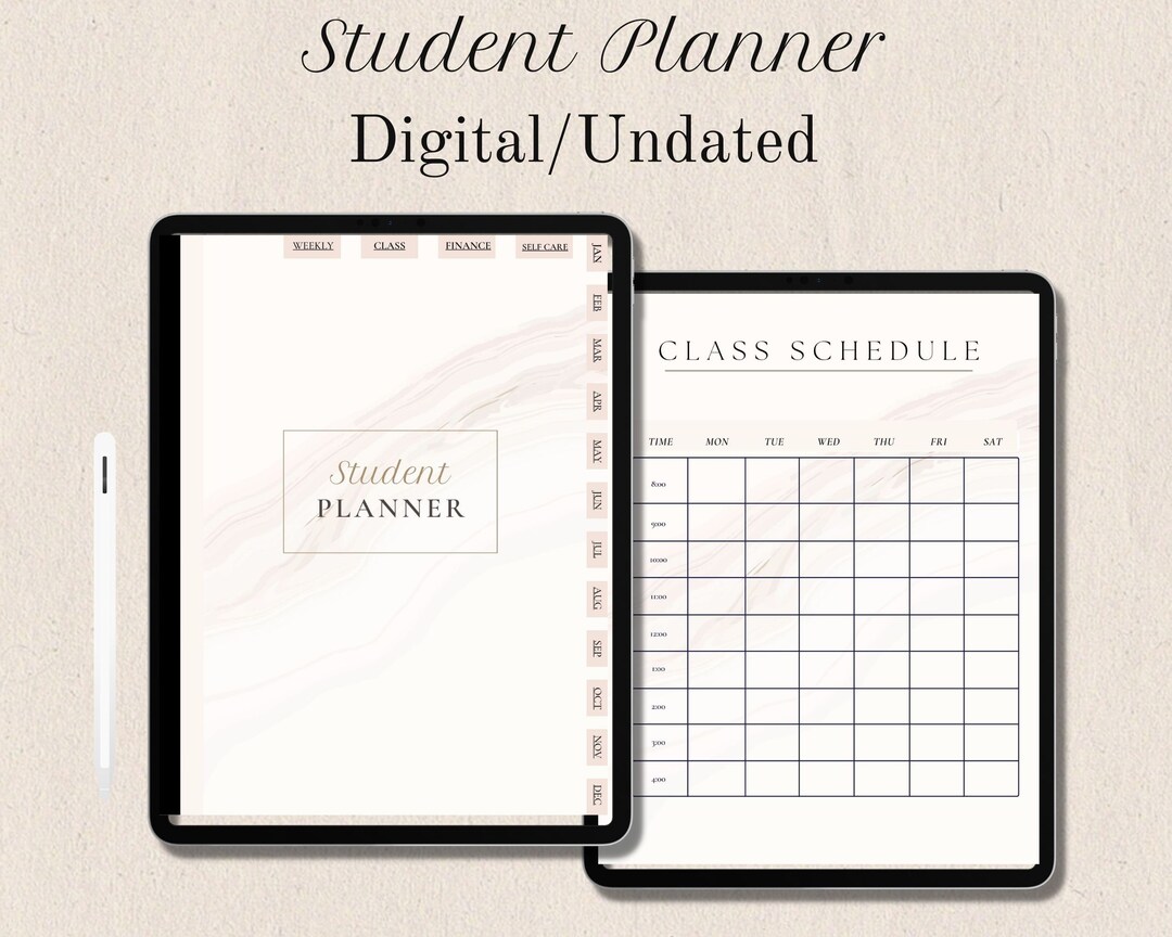 Undated Student Planner Academic Planner Assignment - Etsy
