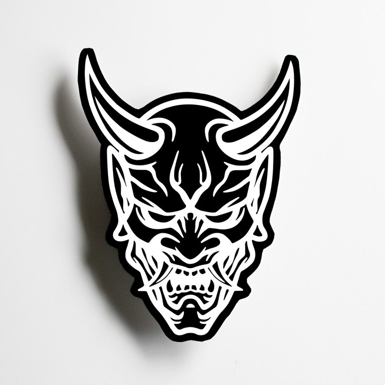 Light Up Oni Mask NRG Pegatina / Calcomanía de coche JDM / Pegatina de ...
