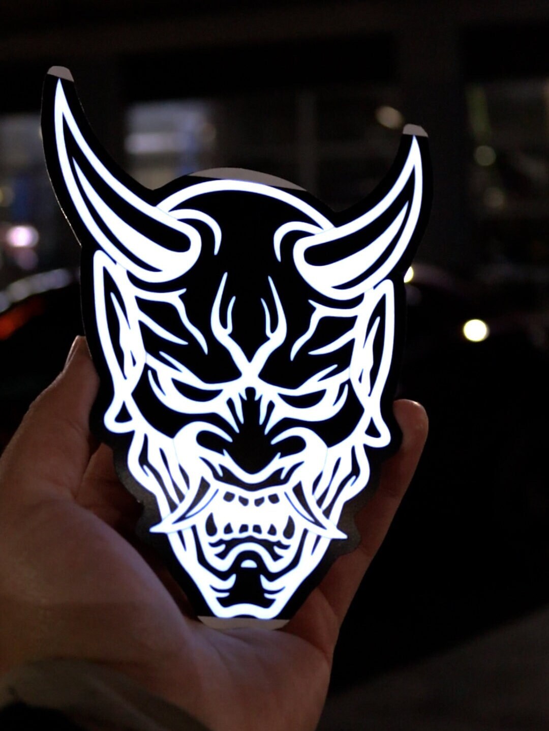 Light Up Oni Mask NRG Pegatina / Calcomanía de coche JDM / Pegatina de ...