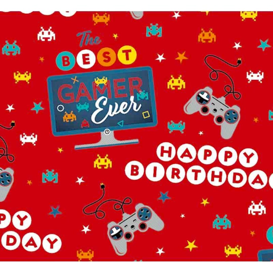 Gamer Wrapping Paper - Boys Birthday Wrapping Paper, Teenage Boys ...
