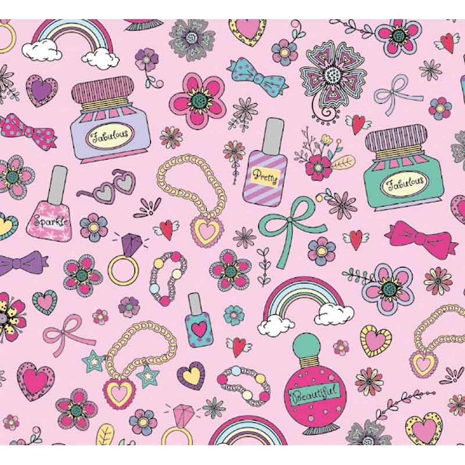 Cartoon Icons Wrapping Paper - Birthday Wrapping Paper for Girls ...