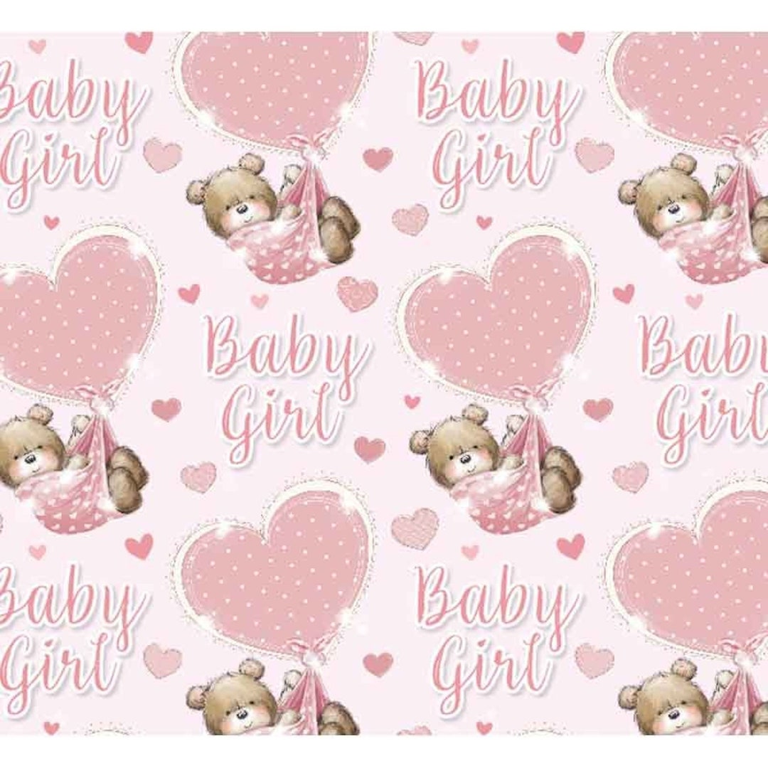 Baby Girl Wrapping Paper Sheet, Baby Shower Wrapping Paper Girl, New ...