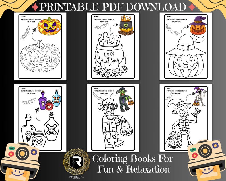 Halloween Color Match Easy Designs for Relaxation With Halloween Spooky ...