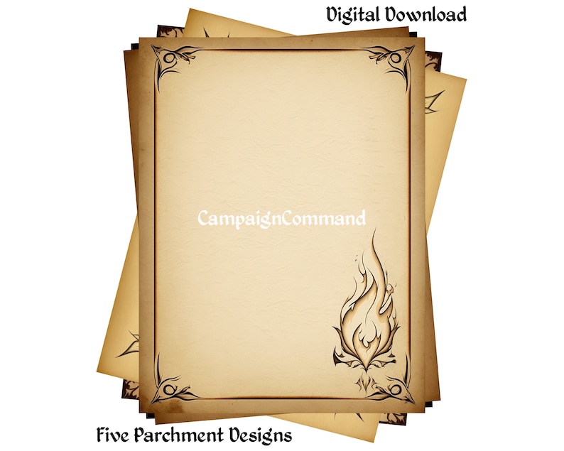 Fantasy Parchments - Flames Collection - Digital Prints - Etsy