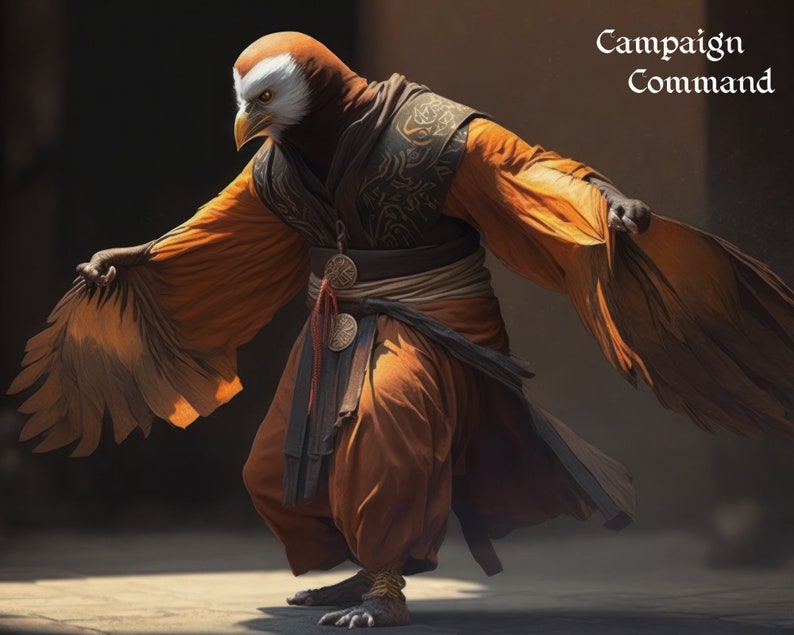 Aarakocra Monk - D&D Character Portrait and Backstory - Digital Art ...
