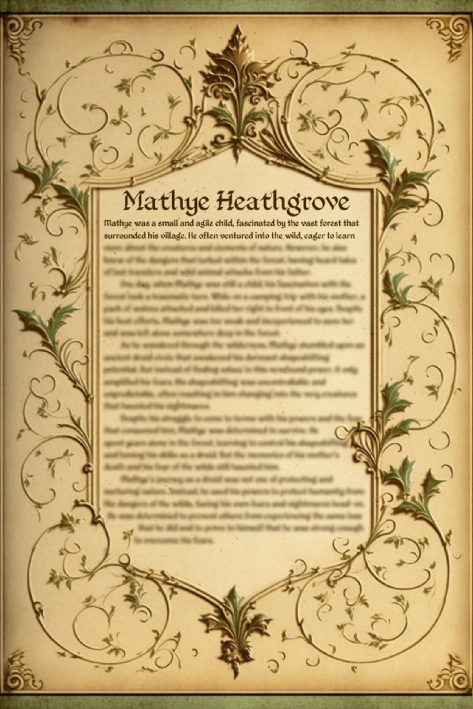 Shifter Druid - D&D Character Portrait and Backstory - Digital Art ...