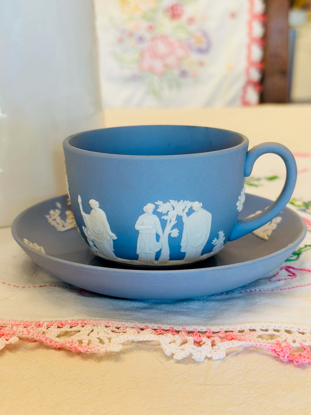 Vintage Wedgewood Jasperware Tea Cup and Saucer - Etsy