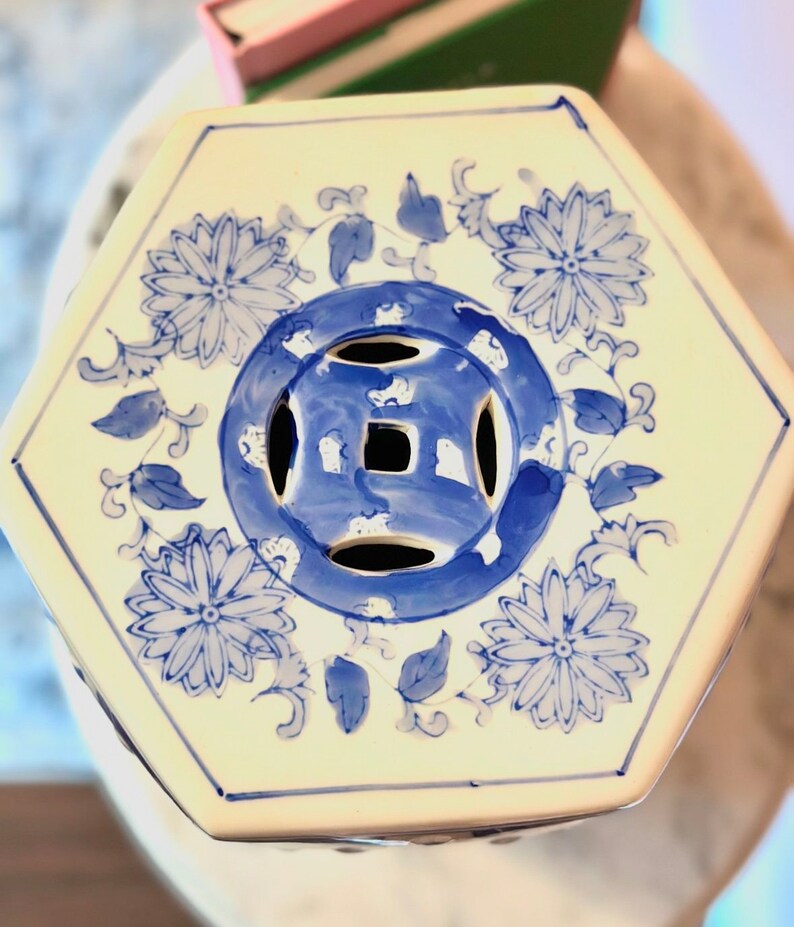Beautiful Blue and White Chinese Garden Stool. 12 Inches Tall - Etsy
