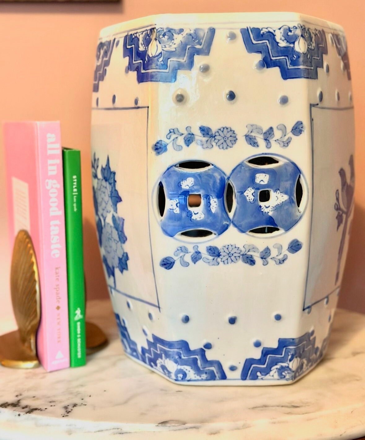 Beautiful Blue and White Chinese Garden Stool. 12 Inches Tall - Etsy