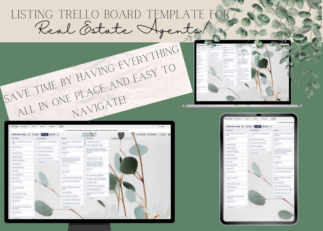 Listing Trello Board for Real Estate Agents - Etsy