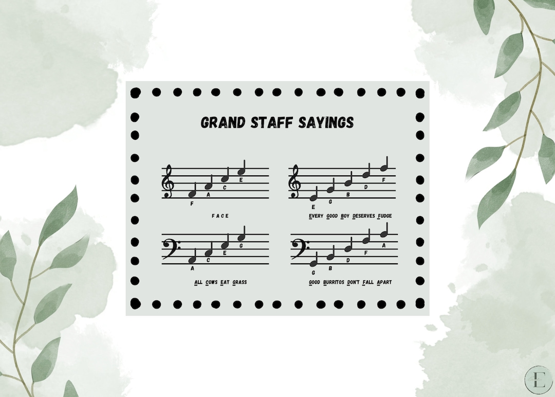 Grand Staff Sayings - Printable - Etsy