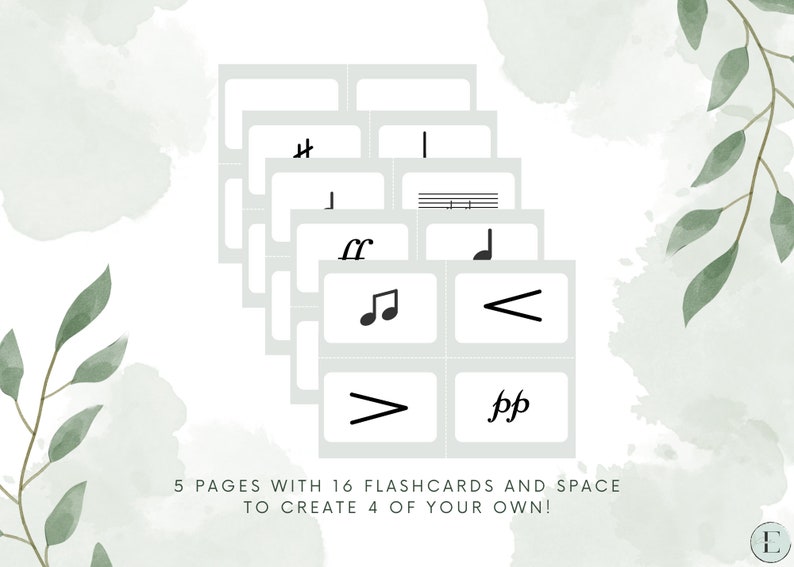 Printable Intermediate Music Flashcards - Double Sided - Etsy