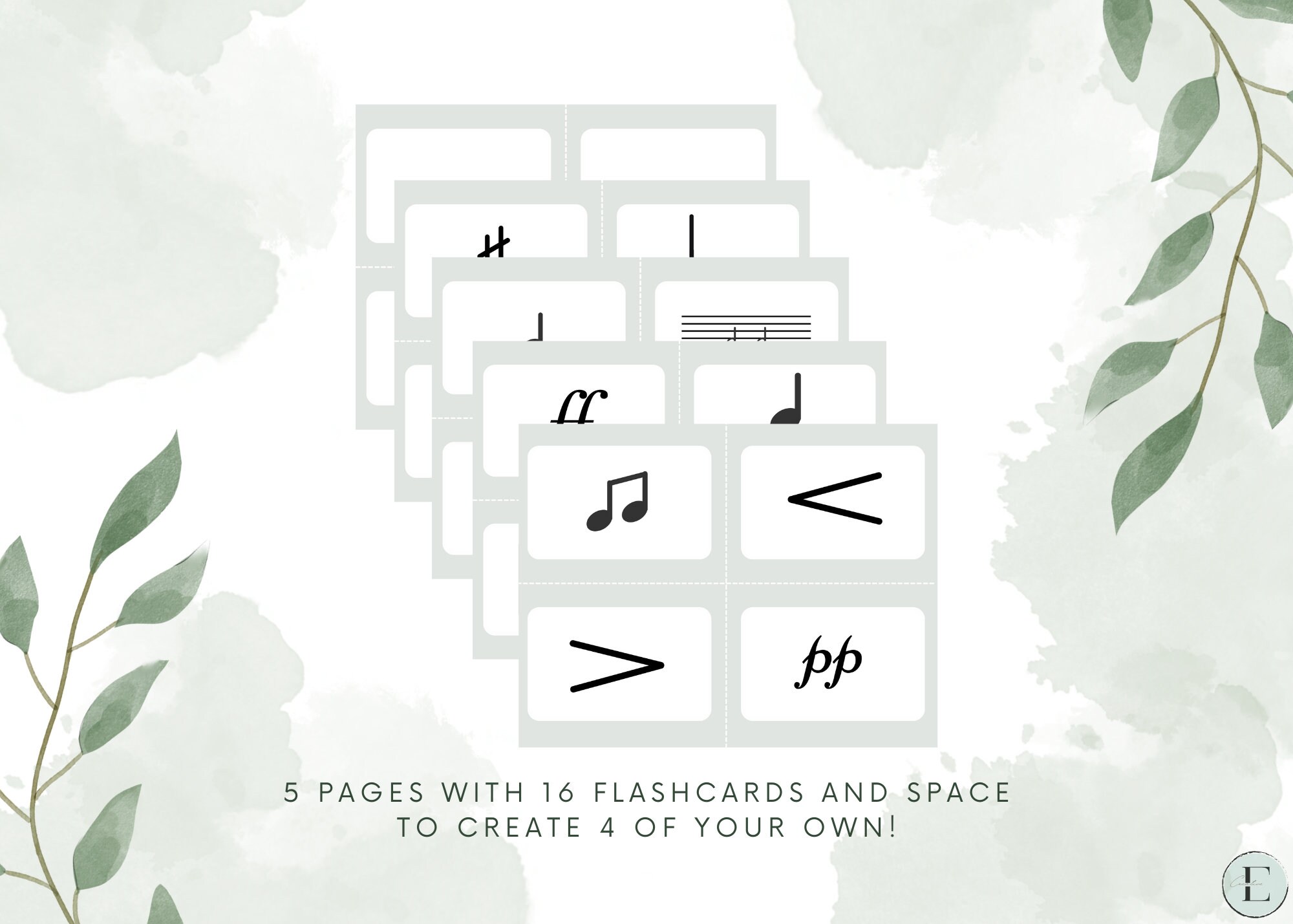 Printable Intermediate Music Flashcards Double Sided - Etsy