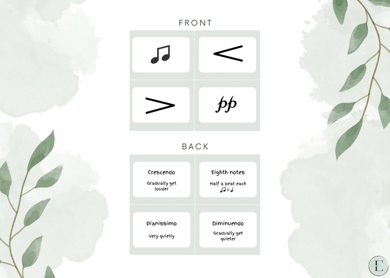 Printable Intermediate Music Flashcards - Double Sided - Etsy