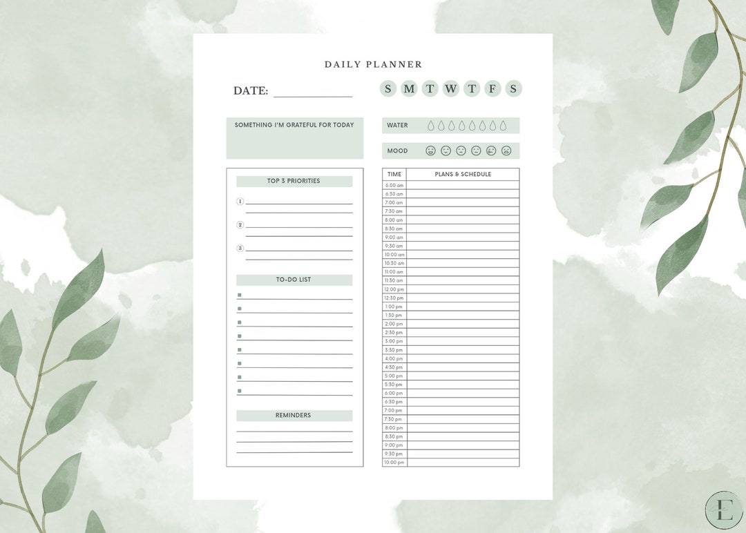 Printable Daily Planner - Etsy