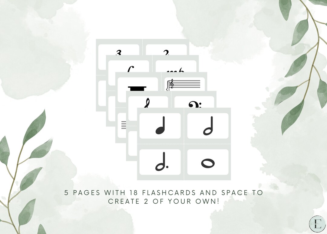 Printable Beginner Music Flashcards - Double Sided - Etsy