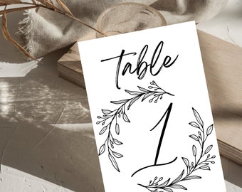 Eucalyptus Table Numbers 1-30 Printable, Wedding Table Numbers ...