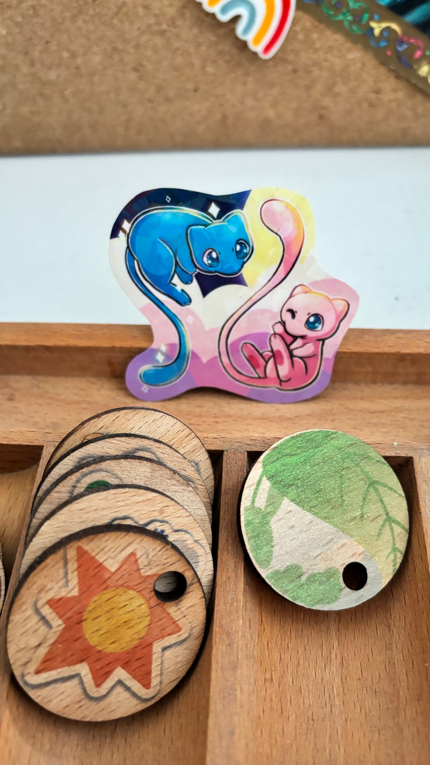 Kawaii Mew Sticker Having Fun With Shiny Mew Decal for Water Bottle - Etsy