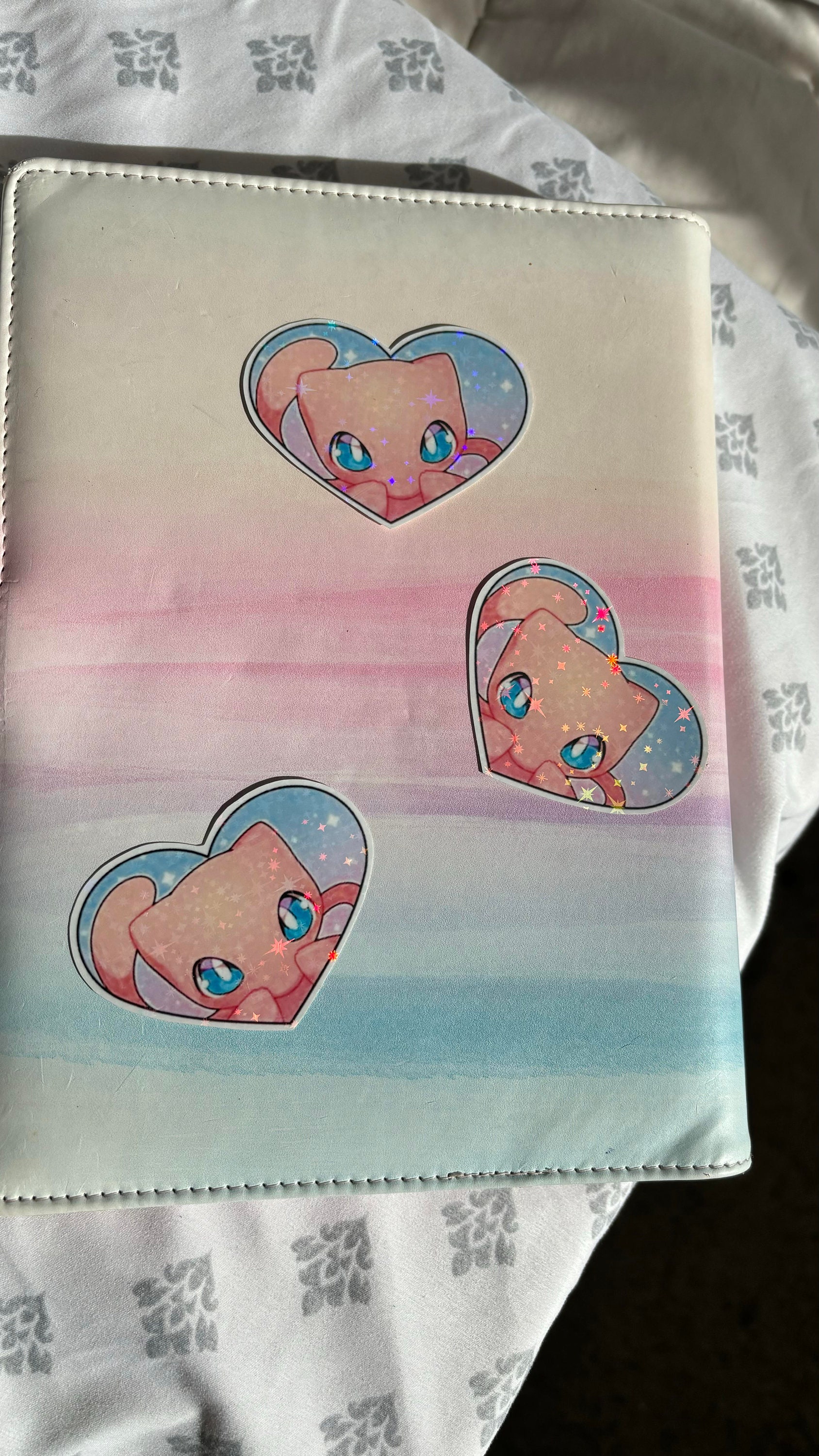 Mew Heart Sticker Kawaii Art for Laptop Stanley Water Bottle Decal and ...