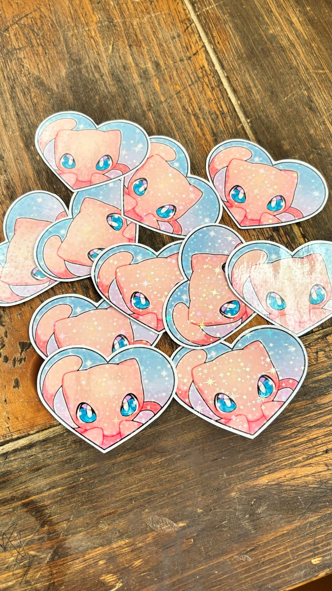 Mew Heart Sticker Kawaii Art for Laptop Stanley Water Bottle Decal and ...