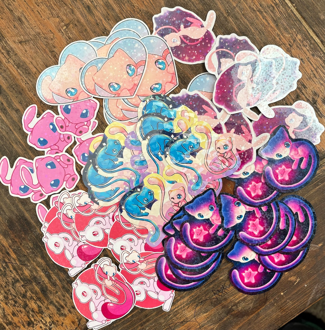 Pokemon Themed Sticker Bundle Mew Decal for Kids Birthday Pokemon Lover ...