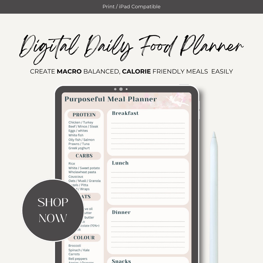 Fitness Meal Planner, Food Planner, Macro Balanced Meals, Calorie ...