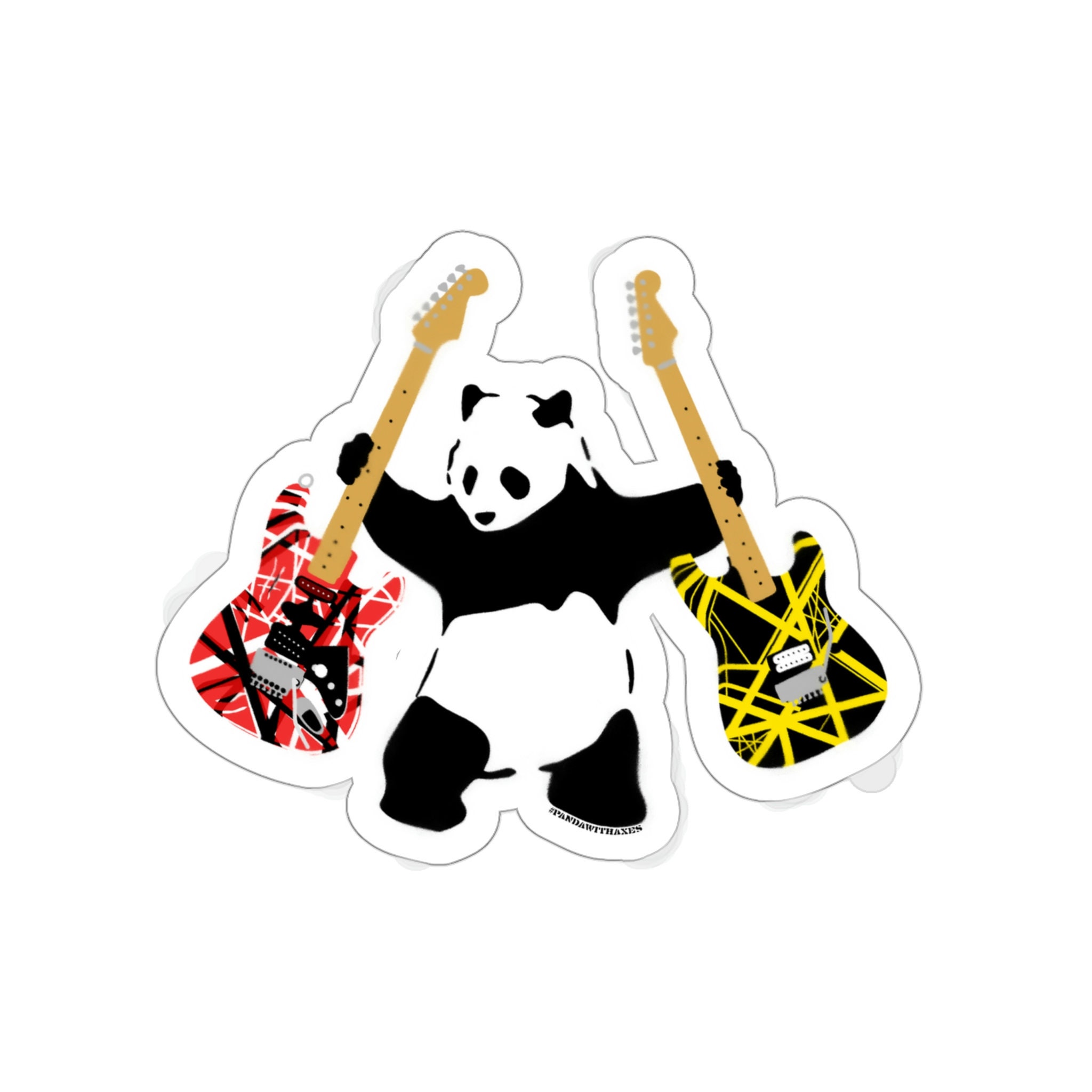 Panda With Axes | Banksy Inspired | EVH Frankenstrat Vs. Bumblebee ...
