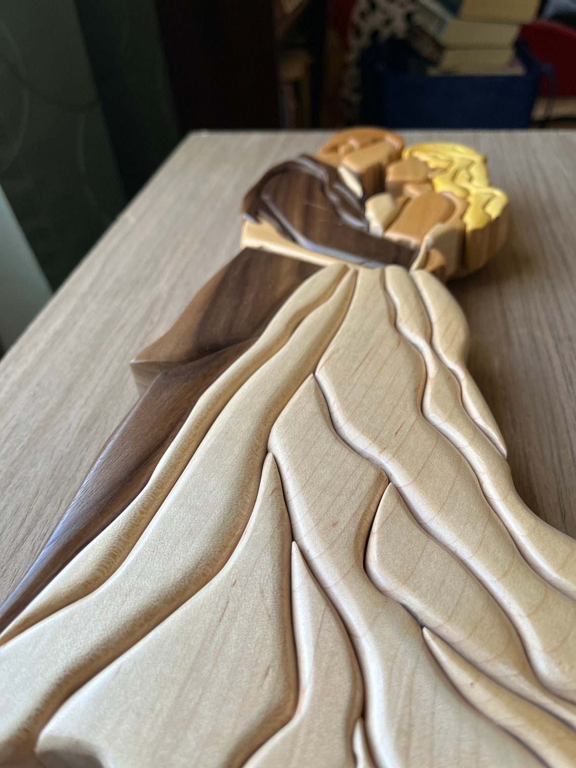 Bride and Groom Intarsia Wall Art - Etsy