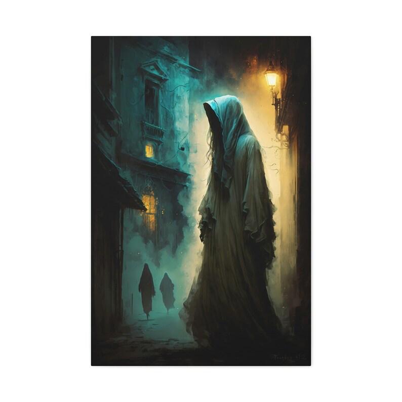 Hooded Ghost Print Original Concept Gothic Renaissance Oil - Etsy