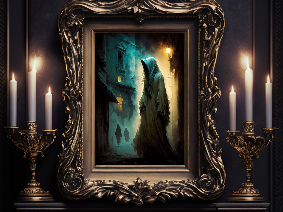 Hooded Ghost Print - Original Concept Gothic Renaissance Oil Painting ...