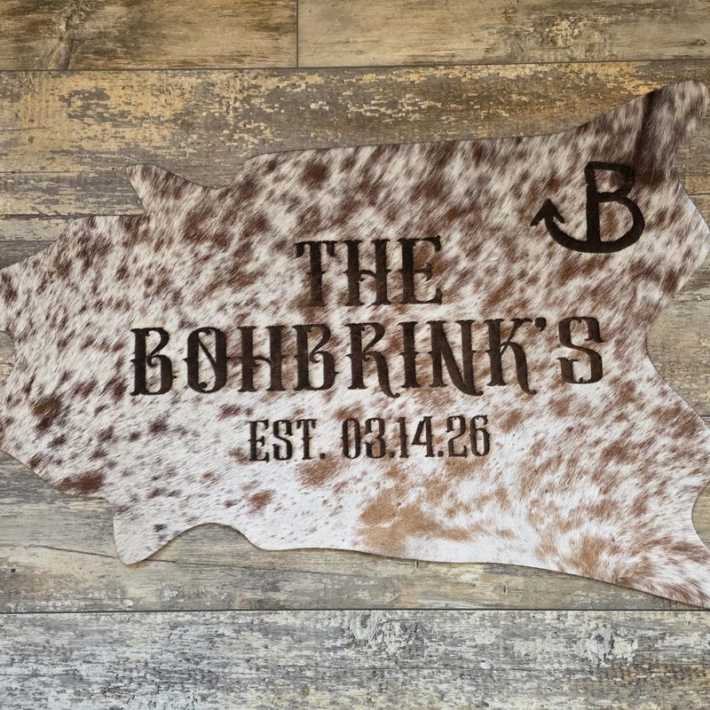 Cowhide Personalized Rug - Etsy