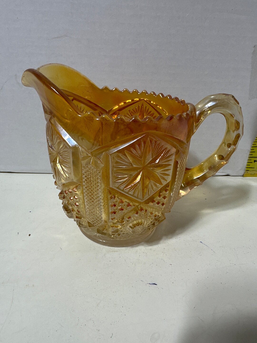 Small Vintage Orange Depression Glass Pitcher - Etsy