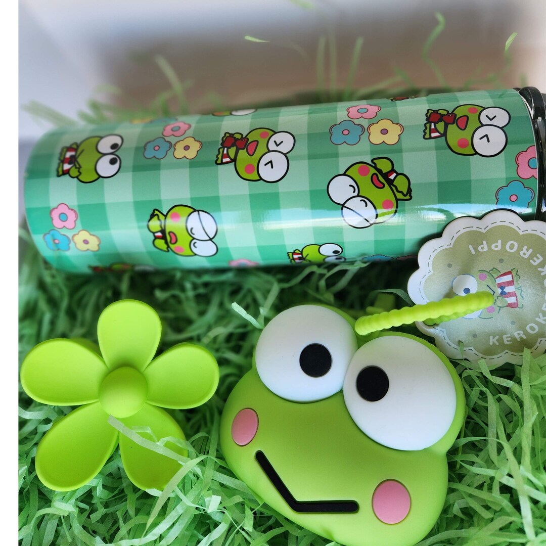 Cute Tumbler Gift Set for Friend Keroppi Gift Box Set Green Frog Purse ...