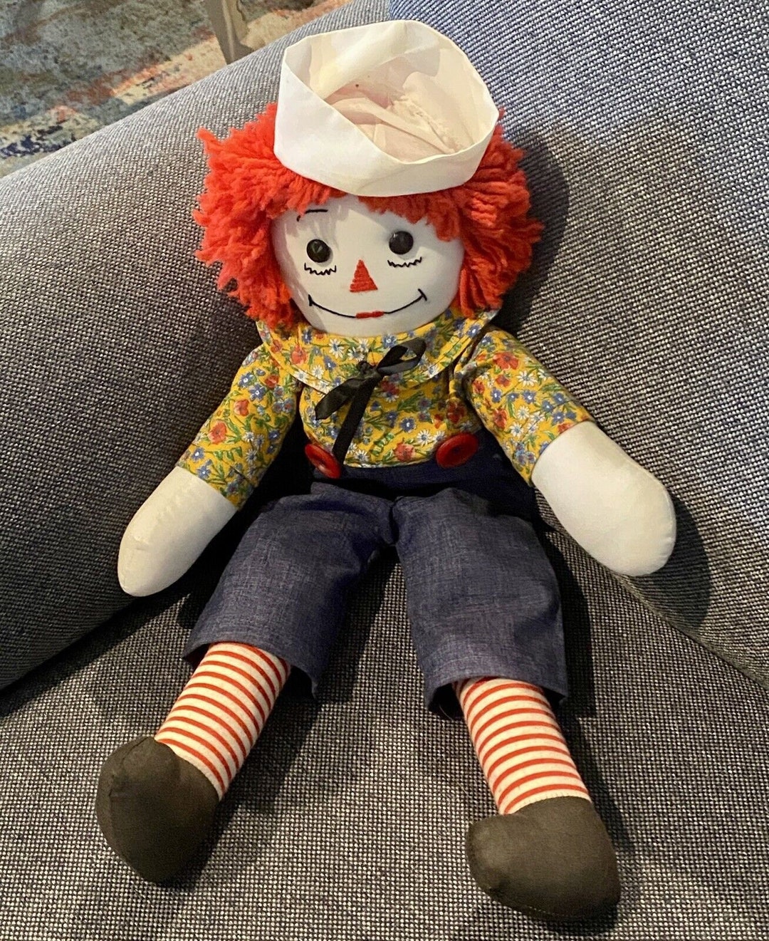Vintageraggedy Andy Doll 20 large Plush Handmade - Etsy