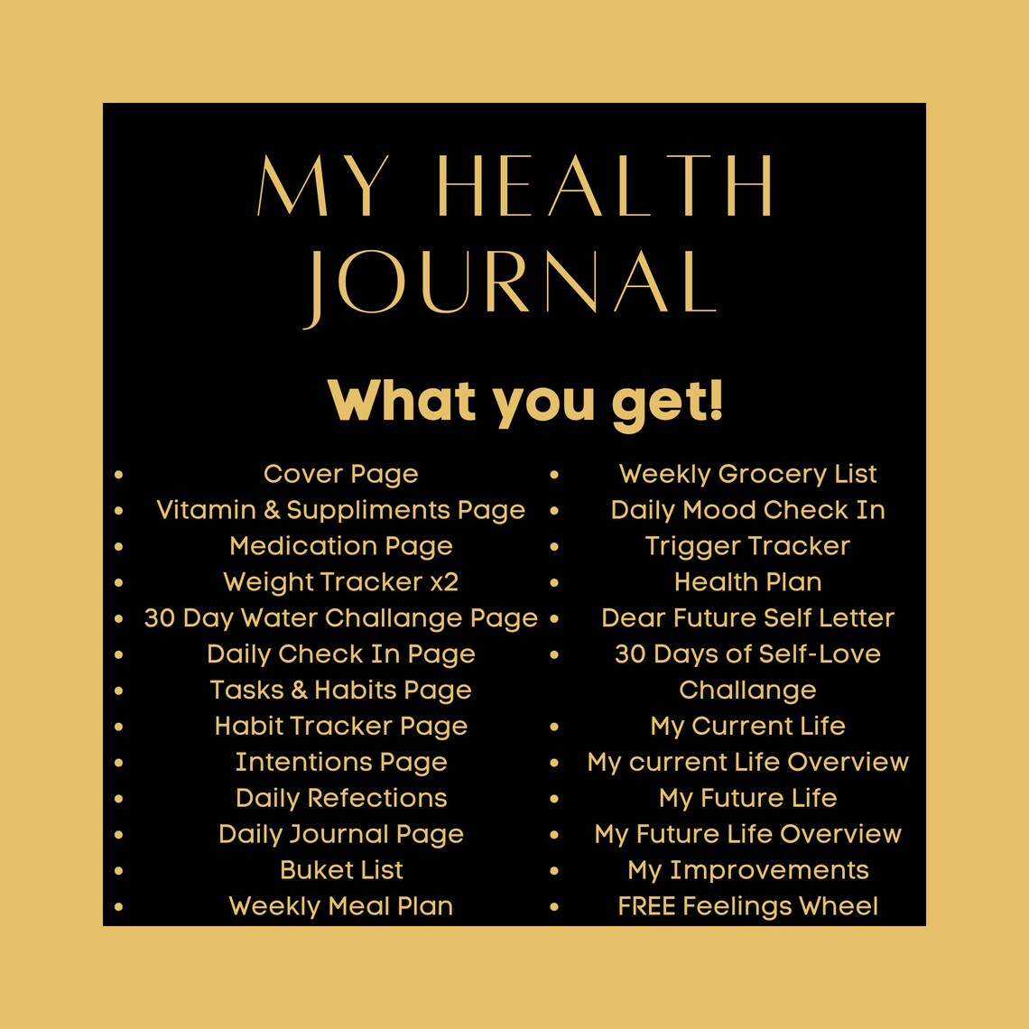 Editable/printable My Health Journal, Physical & Mental Health ...