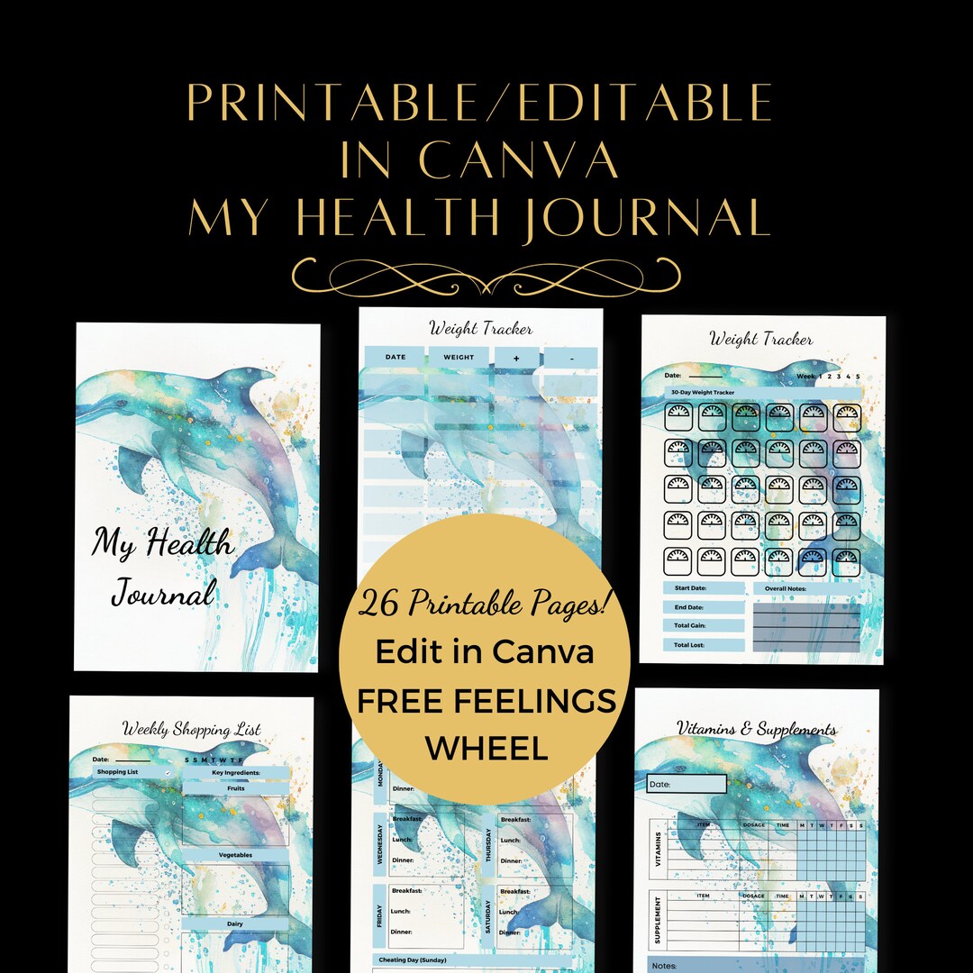 Editable/printable My Health Journal, Physical & Mental Health ...